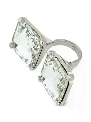 Moschino Crystal-embellished Double-finger Ring