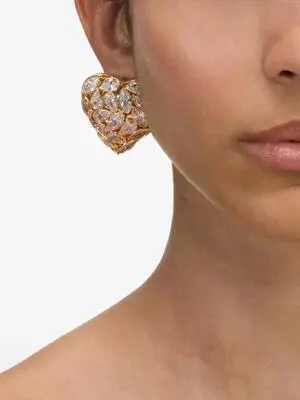 SELF-PORTRAIT Crystal-embellished Heart Earrings