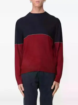 Emporio Armani Colour-block Crew Neck Sweater - Red