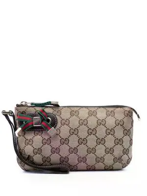 Gucci Gg Canvas Princy Wrislet Clutch Bag - Neutrals