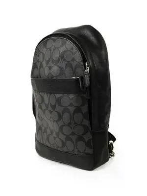 COACH VINTAGE Monogram Print Leather Backpack