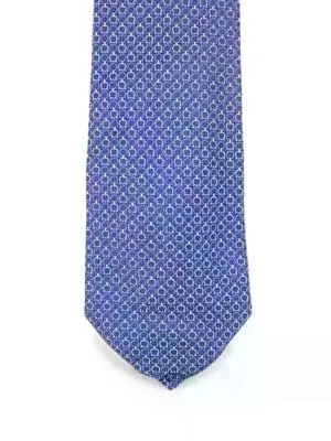 FERRAGAMO Gancini Pattern Silk Tie