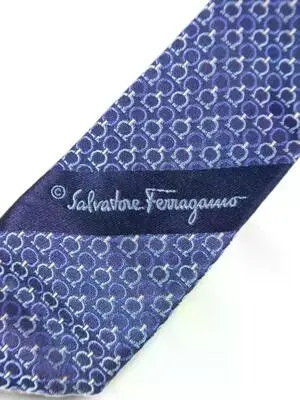 FERRAGAMO Gancini Pattern Silk Tie