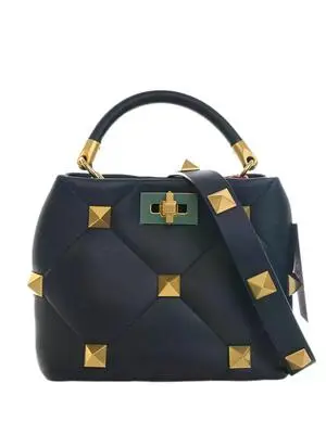 Valentino Garavani Small Nappa Roman Stud Satchel Bag - Blue