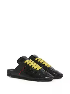 Marni Croc-effect Leather Softy Soccer Slip-on Sneakers - Black