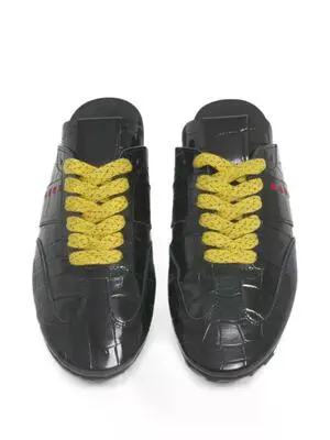 Marni Croc-effect Leather Softy Soccer Slip-on Sneakers - Black