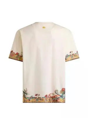 Etro Cotton Jersey T-shirt With Placed Paisley Print