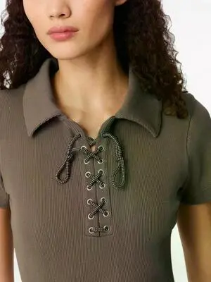 Axel Arigato Ribbed Lace-up Bodysuit - Brown