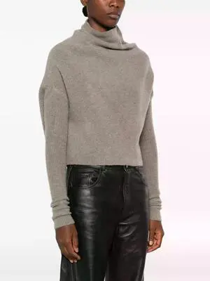 Rick Owens High-neck Ribbed-sleeve Sweater