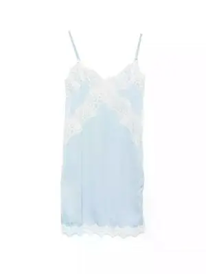 VICOLO Lace Trim Satin Top
