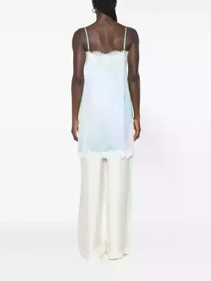 VICOLO Lace Trim Satin Top
