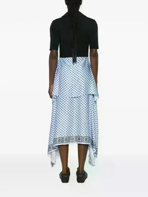 Maje Floral Print Asymmetric Dress - Blue