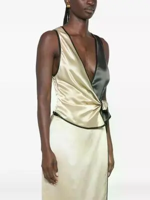 Nanushka Aisling Two-tone Knotted Top