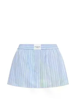 Alexander Wang Vertical Stripe Logo Patch Mini Skirt