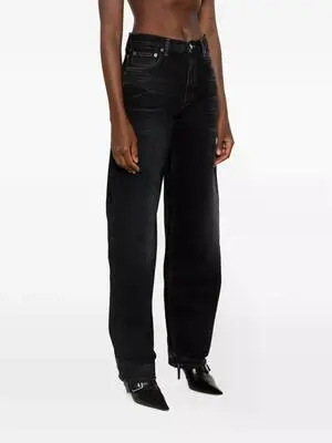 HAIKURE Faded Barrel-leg Jeans - Blue
