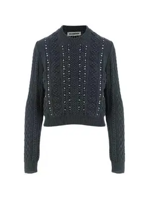 JIL SANDER Geometric Pattern Crew-neck Sweater