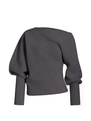 Alberta Ferretti Ribbed Sweater With Floral Appliqu