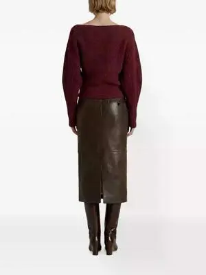 Alberta Ferretti Ribbed-knit Sweater With Floral Appliqu