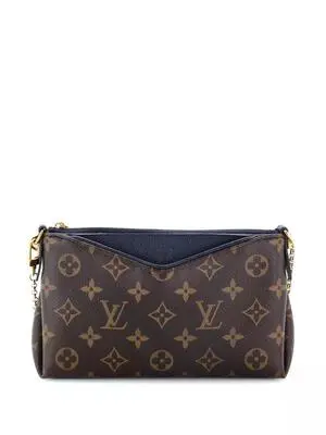 LOUIS VUITTON Pallas Monogram Canvas And Leather Clutch Bag - Blue