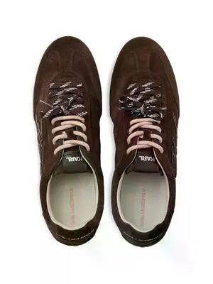 Karl Lagerfeld Suede Embroidered Sneakers