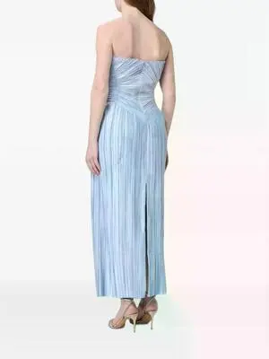 Cult Gaia Ashika Plissé Corset Midi Dress - Blue