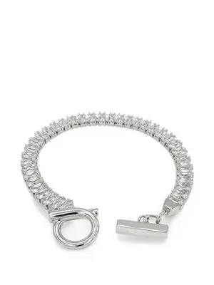 FERRAGAMO Gancini Crystal-embellished Bracelet - Silver