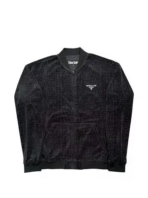 SINCLAIR Croc-jacquard Velour Bomber Jacket