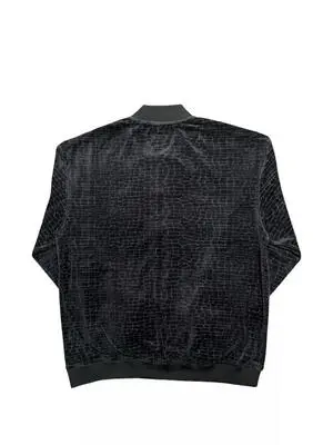 SINCLAIR Croc-jacquard Velour Bomber Jacket