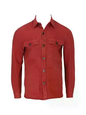 Isaia Flap-pocket Shirt Jacket - Red