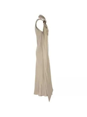 Max Mara One-shoulder Draped Maxi Dress - Neutrals