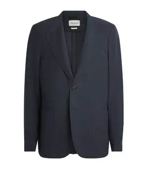 Oliver Peoples Linen-wool-cotton Finsbury Blazer - Navy