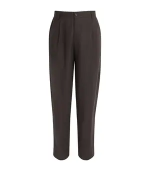 Oliver Peoples Linen-cotton Morton Pleated Trousers - Brown