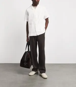Oliver Peoples Linen-cotton Morton Pleated Trousers