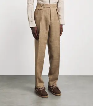 Polo Ralph Lauren Silk-blend Glen Plaid Trousers