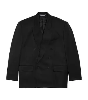 Balenciaga Wool Oversized Too Far Blazer - Black