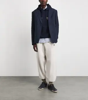 Drole De Monsieur Cotton Fleece Slogan Sweatpants
