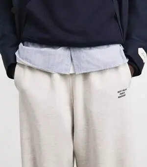 Drole De Monsieur Cotton Fleece Slogan Sweatpants