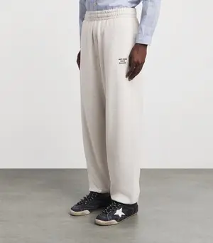 Drole De Monsieur Cotton Fleece Slogan Sweatpants