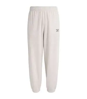 Drole De Monsieur Cotton Fleece Slogan Sweatpants - Grey