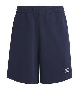 Drole De Monsieur Cotton Fleece Slogan Shorts - Navy