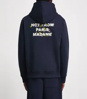 Drole De Monsieur Cotton Vine Slogan Hoodie - Navy