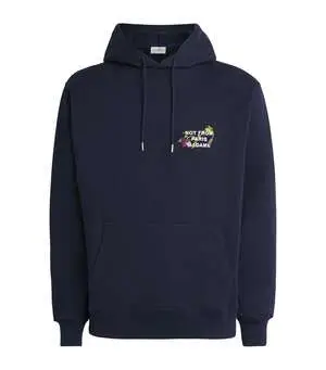 Drole De Monsieur Cotton Vine Slogan Hoodie - Navy