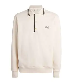 Drole De Monsieur Cotton Pipe-collar Polo Sweatshirt - Beige