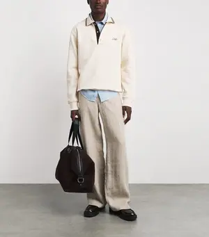 Drole De Monsieur Cotton Pipe-collar Polo Sweatshirt