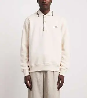 Drole De Monsieur Cotton Pipe-collar Polo Sweatshirt