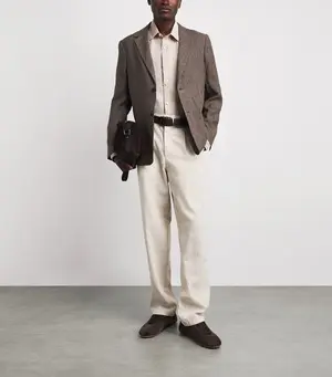 Sunspel Linen Shirt - Brown