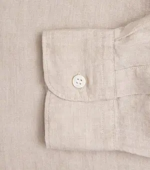 Sunspel Linen Shirt - Brown