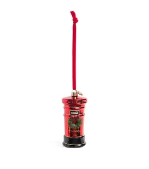 Harrods Wreath Post Box Tree Decoration - Red