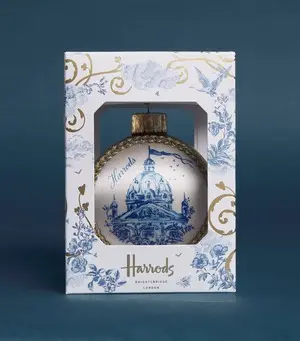 Harrods Silk Toile Face Bauble - Green