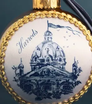 Harrods Silk Toile Face Bauble - Green